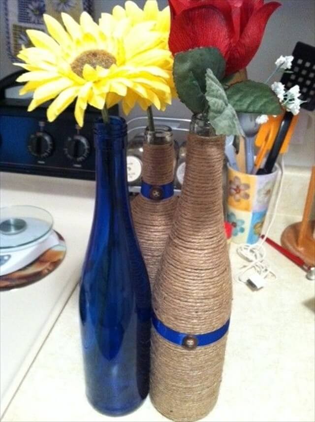 28 DIY Stunning Wine Bottle Centerpiece | DIY to Make