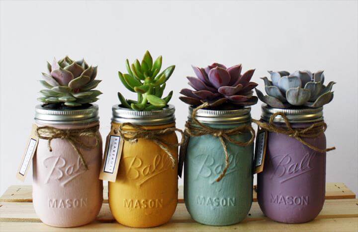 45 New Planter Ideas For Using Mason Jars